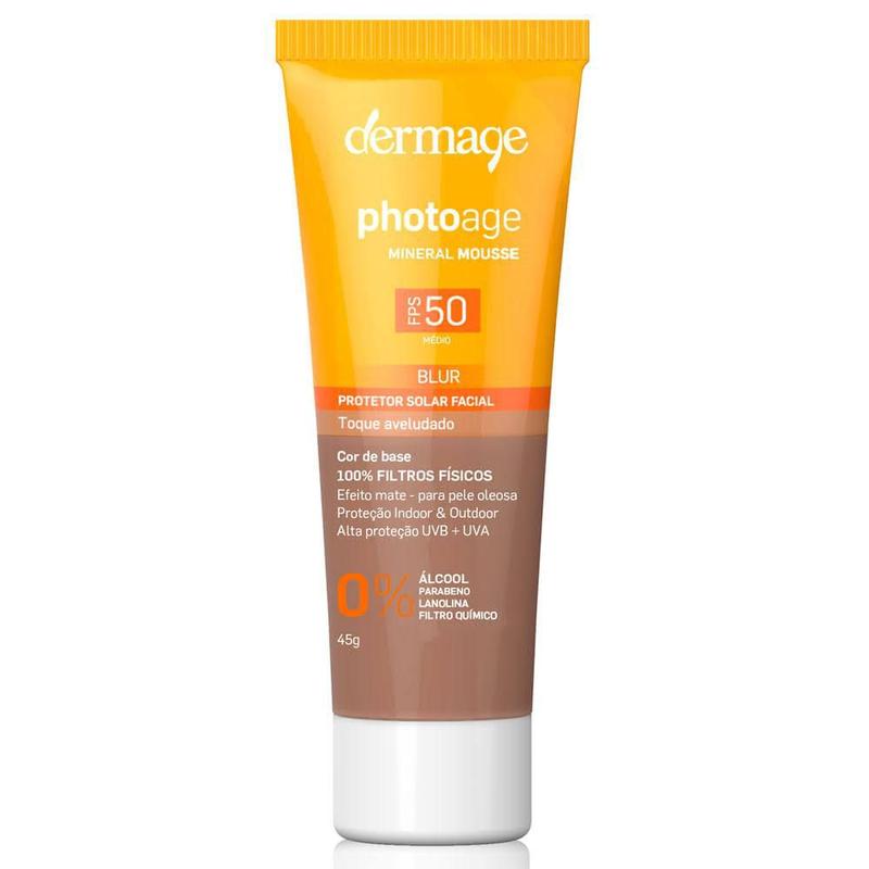Dermage Photoage Mineral Mousse FPS 50 Médio 45g - Protetor Solar ...