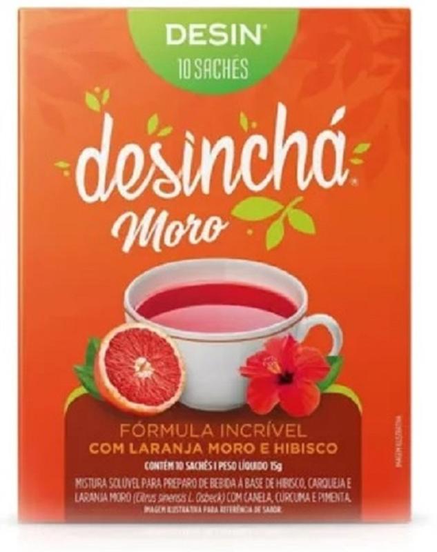 Desinchá Moro: Laranja Moro e Hibisco com 10 sachês de 1,5g-Desincha ...