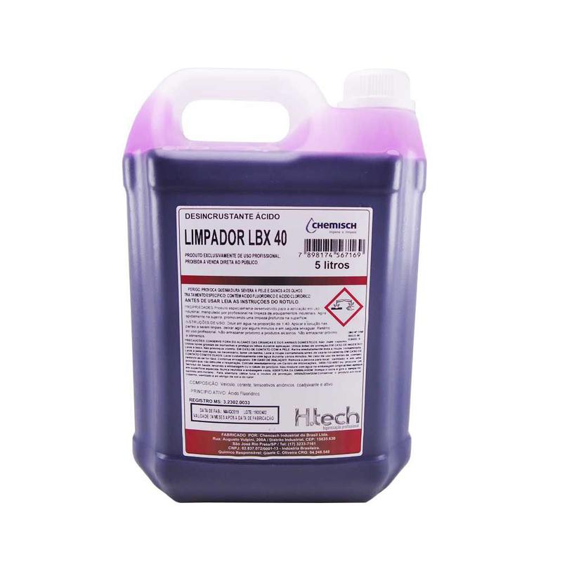 Desincrustante Ácido Limpador LBX 40 - 5L - Chemisch - Limpador ...