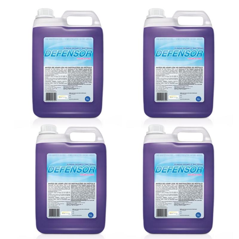 Desinfetante Concentrado Defensor 5 Litros 4 Unid Silver - Silver ...