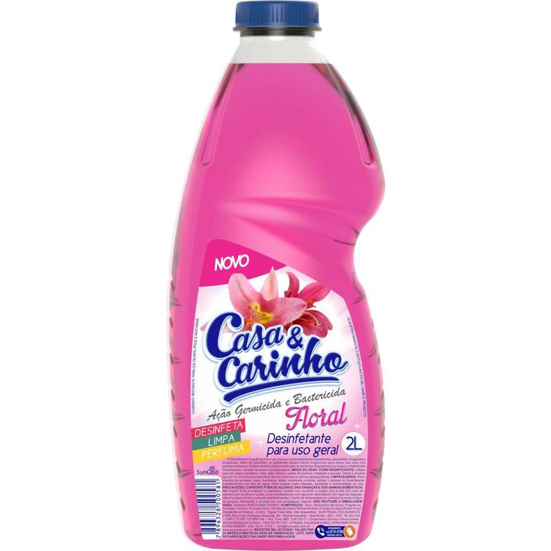 Desinfetante Wind Casa e Carinho Floral Frasco c/ 2 Litros - SUNQUIMICA - Desinfetante ...