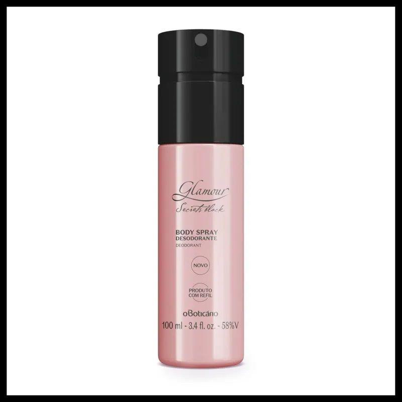 Desodorante Body Spray Glamour Secrets Black 100ml - O Boticário - Body ...