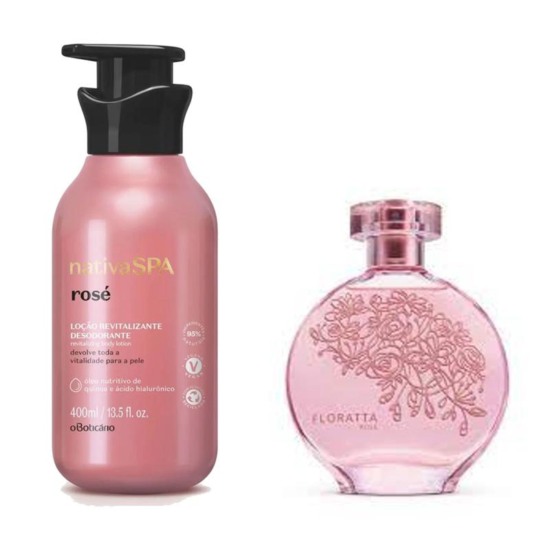 Desodorante Colônia Floratta Rose (75ml) + Loção Hidratante NativaSPA ...