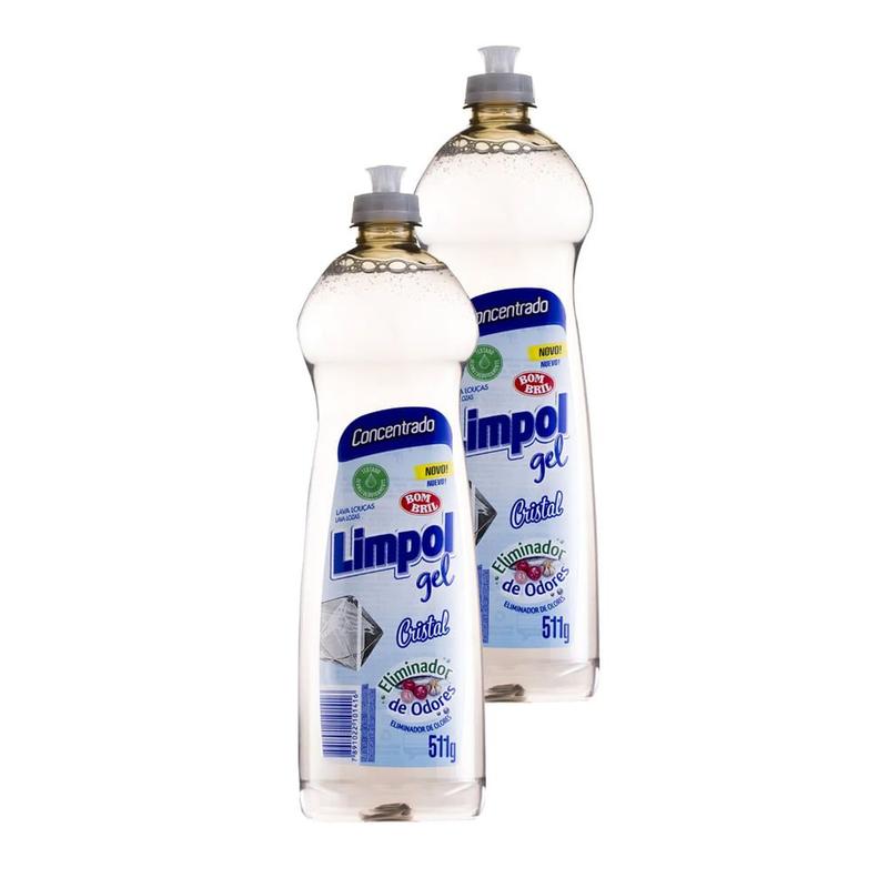 Detergente Bombril Limpol Gel Cristal 511g Kit com duas unidades ...