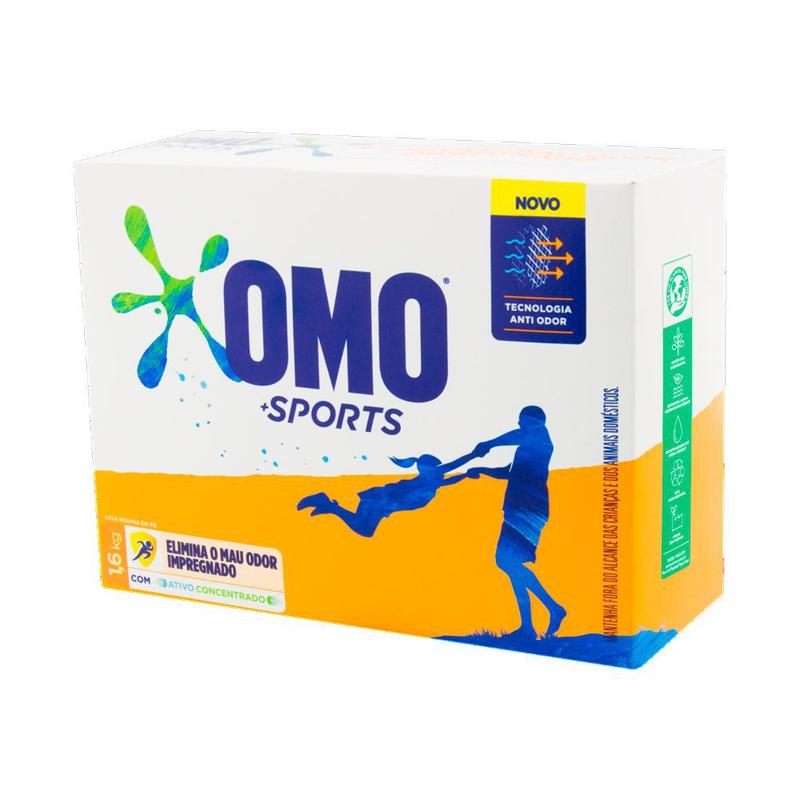 Detergente Em Pó Sports Tecnologia Anti Odor 1,6kg - OMO - Detergente - Magazine Luiza