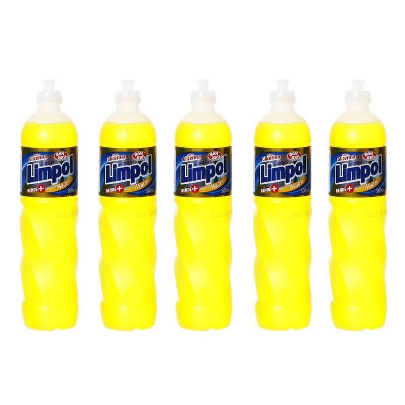 Detergente Limpol Neutro Com Glicerina 500Ml Kit 5 - Detergente ...