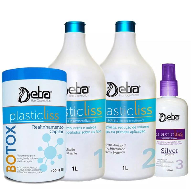 Detra Escova Progressiva Plastic Liss 1litro + Botox Detra Plastic Liss ...