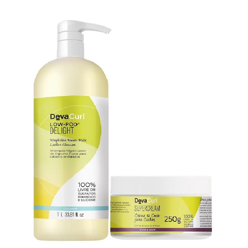 Deva Curl Low Poo Delight 1L e Supercream 250g - Shampoo - Magazine Luiza