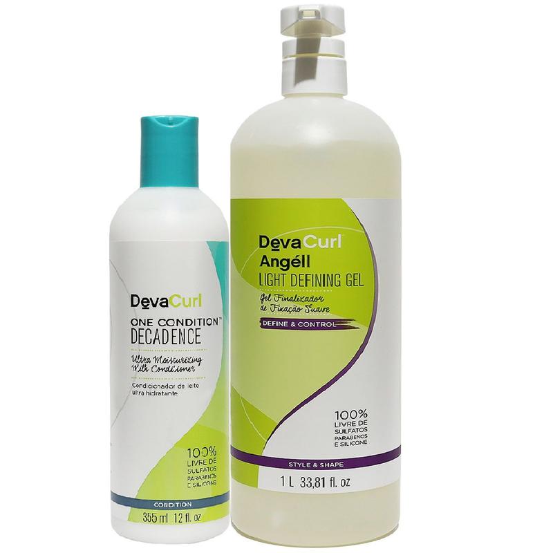 Deva Curl One Condition Decadence 355ml + Angell 1L - Kit Shampoo e ...