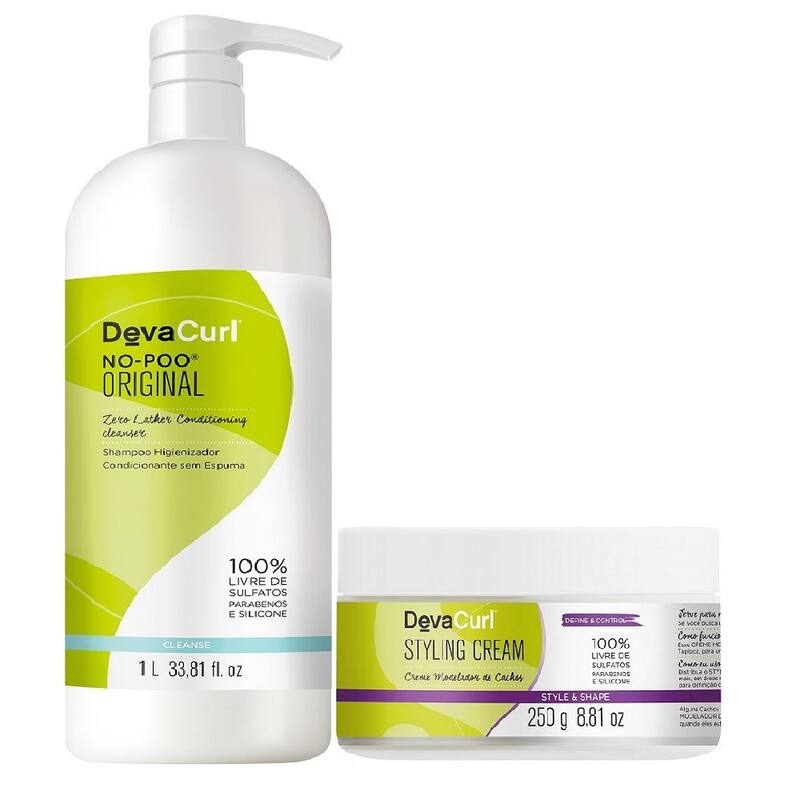 Deva Curl Shampoo No Poo 1000ml e Styling Cream 250g - Shampoo ...