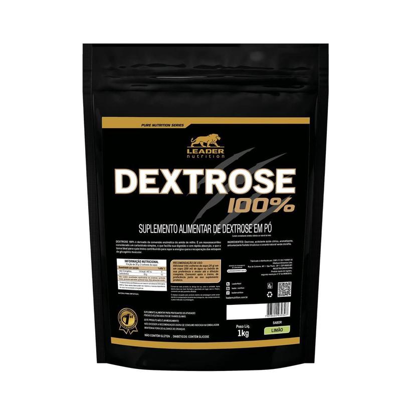 Dextrose 100% - 1000g Refil Limão - Leader Nutrition - Dextrose ...