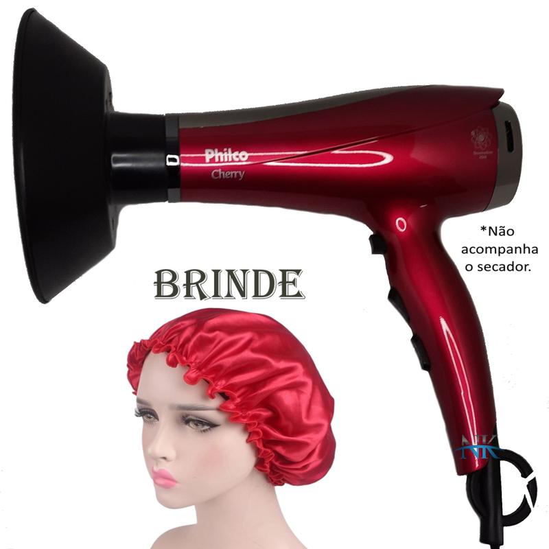 Difusor De Cachos Para Secador Philco Cherry Bico Grande Touca Cetim ...