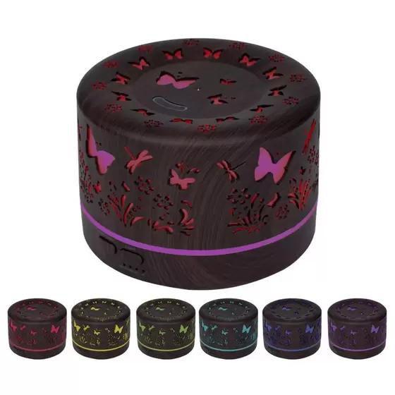 Difusor Elétrico Ultrassônico LED 700ml Amadeirado Escuro c/ Controle Remoto Top - Online ...