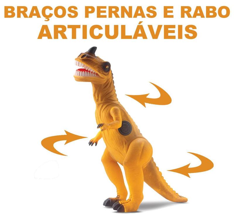 Dinossauro De Brinquedo T-REX Articulável com som - bee toys - Bonecos ...