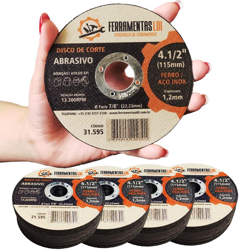 Disco Corte Fino 4.1/2 Inox Ferro Esmerilhadeira 100 Peças - PYRAMID ...