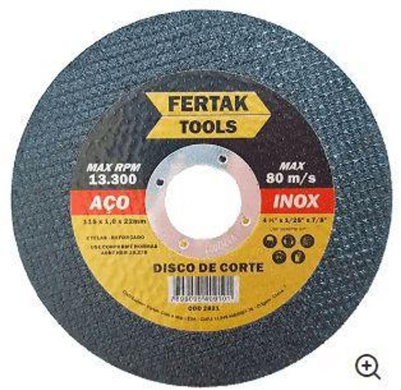 Disco de Corte Ferro Metal 115mm x 1,0 x 22mm - Fertak - Fertak Tools ...
