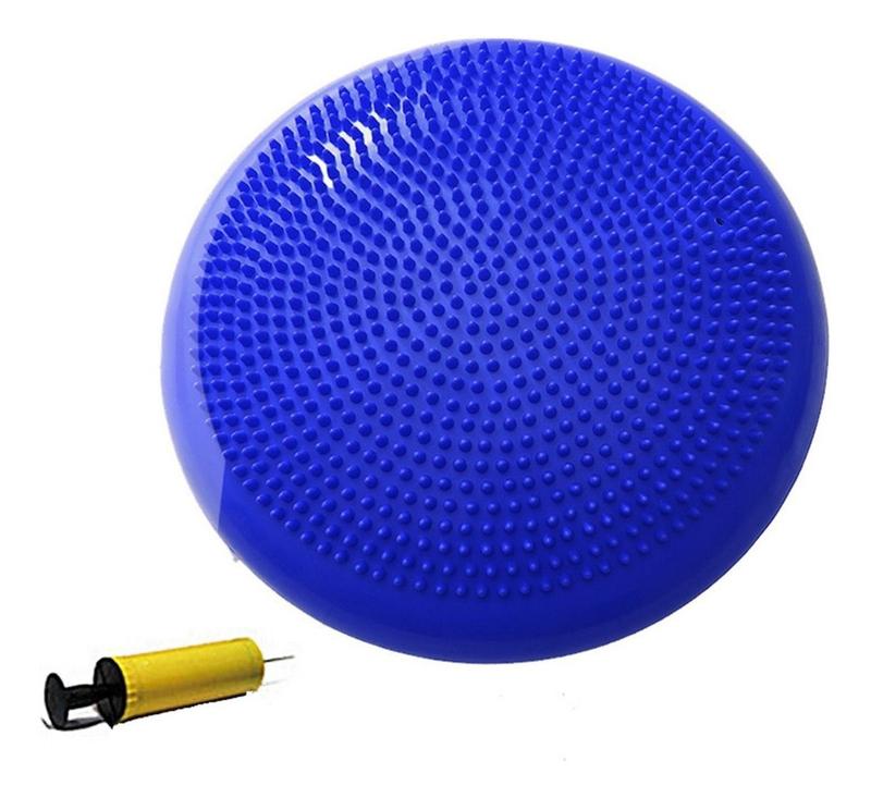 Disco De Equilíbrio Fisioterapia Pilates Inflável Azul + Bomba ...