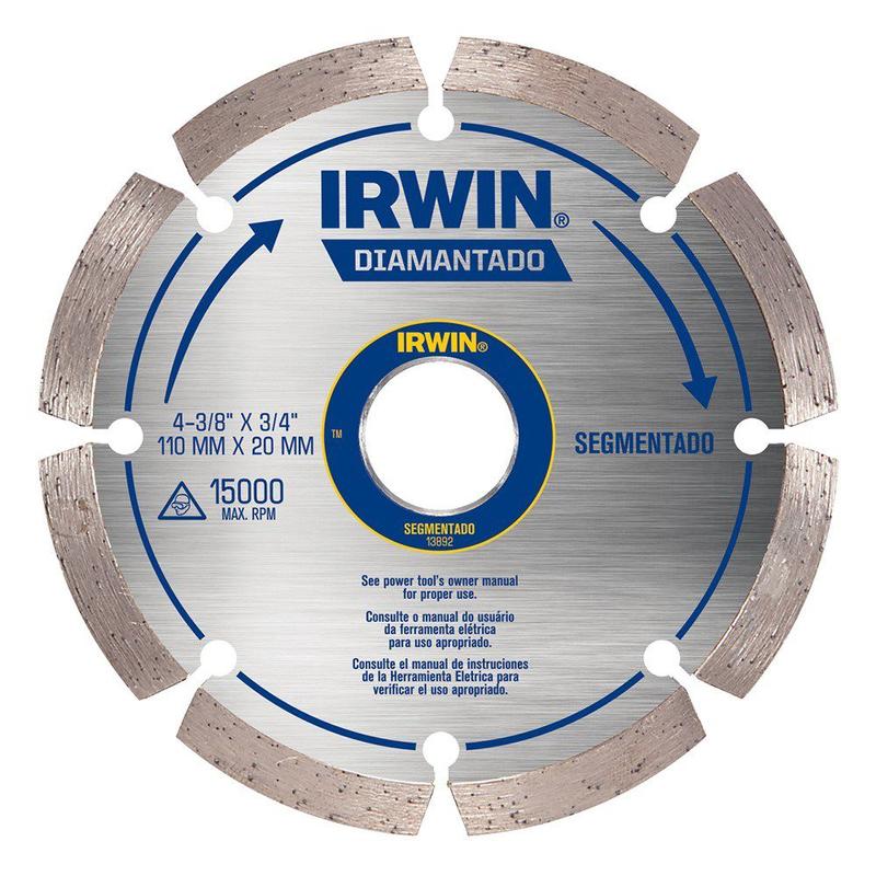 Disco Diamantado Irwin Segmentado 110mm Agua Iw13892 - Disco de Corte ...