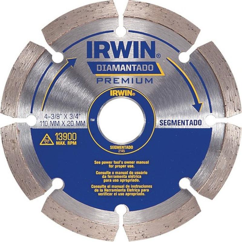 Disco Diamantado Irwin Segmentado Premium 110mm X 20mm - 2145 - Disco ...
