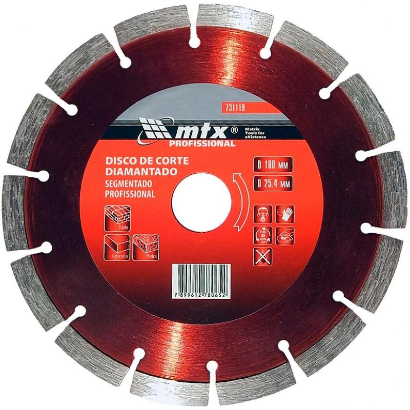 Disco diamantado makitão 7 180 mm segment corte seco - mtx - Disco de ...
