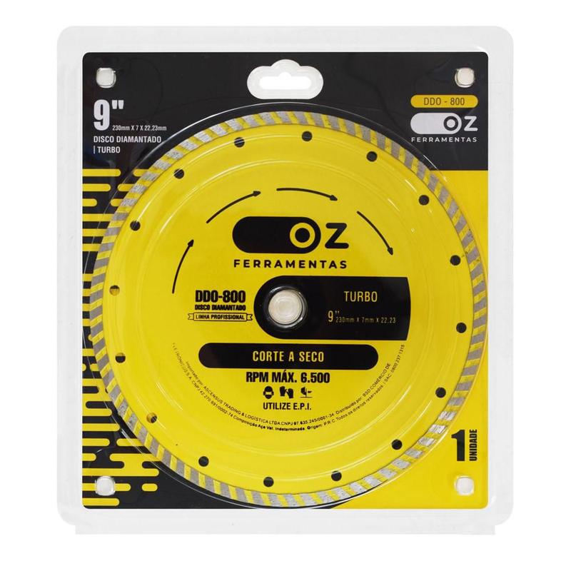 Disco diamantado Oz Modelo DDO800 turbo 9 230mm - Disco de Corte ...