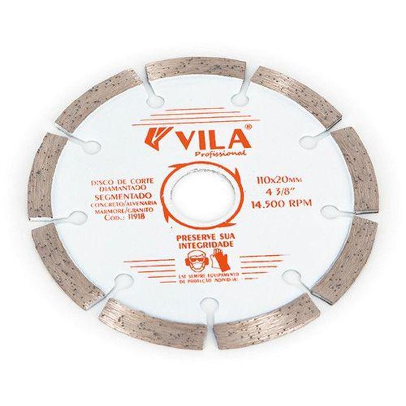 Disco Diamantado Profissional 110mm Segmentado Vila - Disco de Corte ...