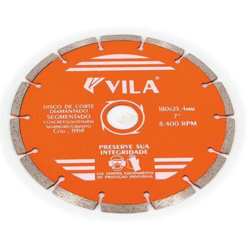 Disco Diamantado Profissional 180mm Segmentado Vila - Disco de Corte ...