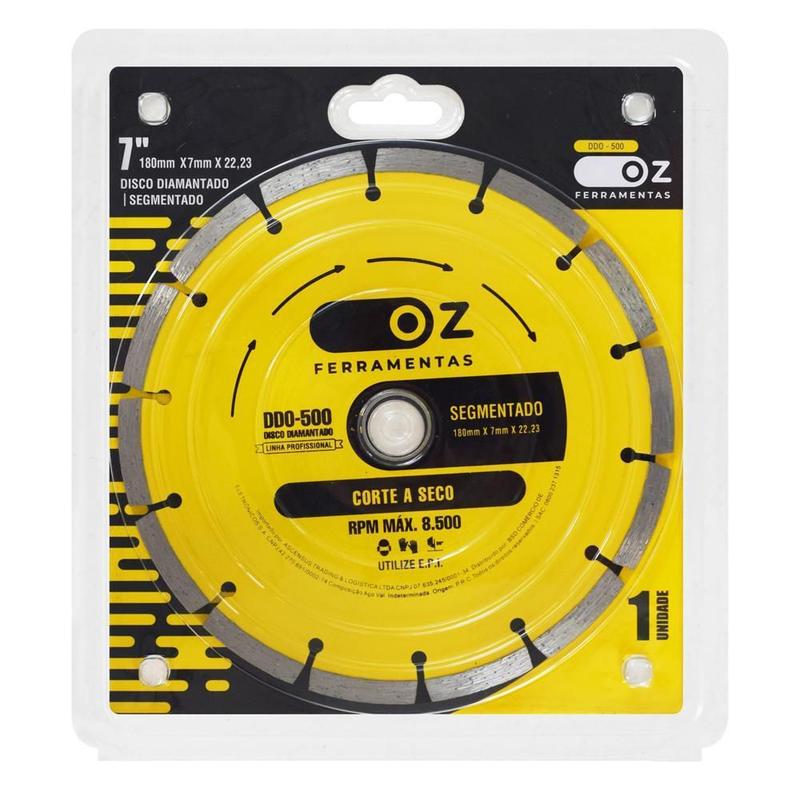 Disco Diamantado Segmentado 7 ( 180Mm ) - OZ - Disco de Corte ...