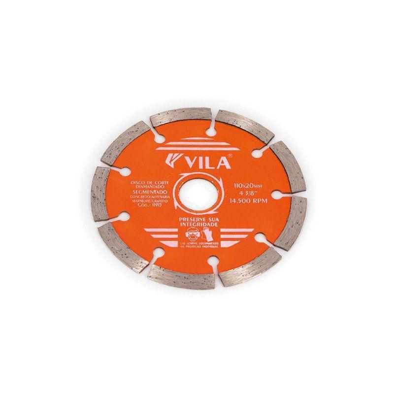 Disco diamantado segmentado seco 110x20mm vila - Disco de Corte ...