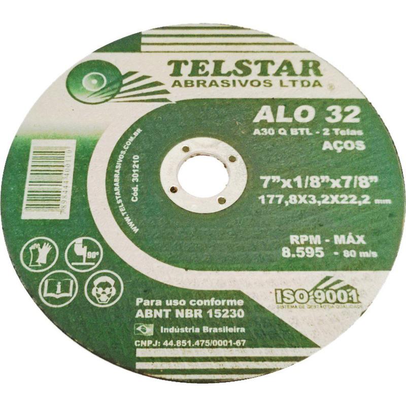 Disco Ferro Telstar 07 X 1/8 X 7/8 2 Telas 301210 - Kit C/10 - Disco de ...