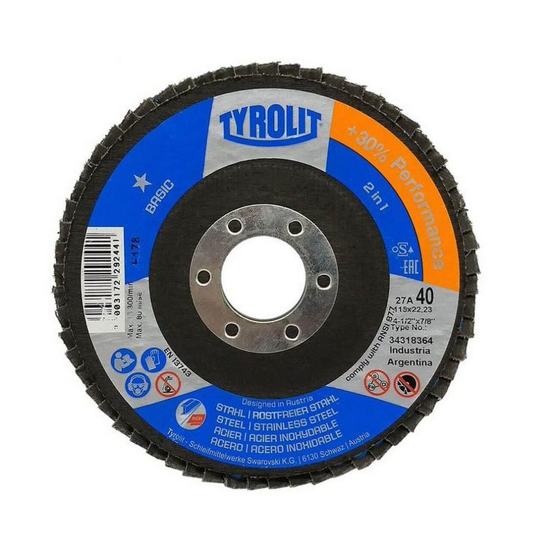 Disco flap 4.1/2 40 basic fibra reto 34318539 tyrolit - Disco de Corte - Magazine Luiza