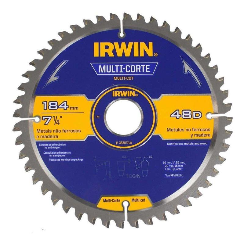 Disco Para Serra Circular Multicorte 48 Dentes Irwin - Disco de Serra ...