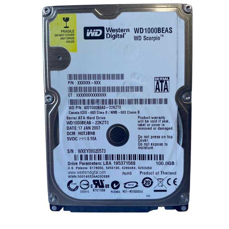 Disco Rigido Hd Interno Wd1000beas 100gb Western Digital Wd 2,5 Sata ...