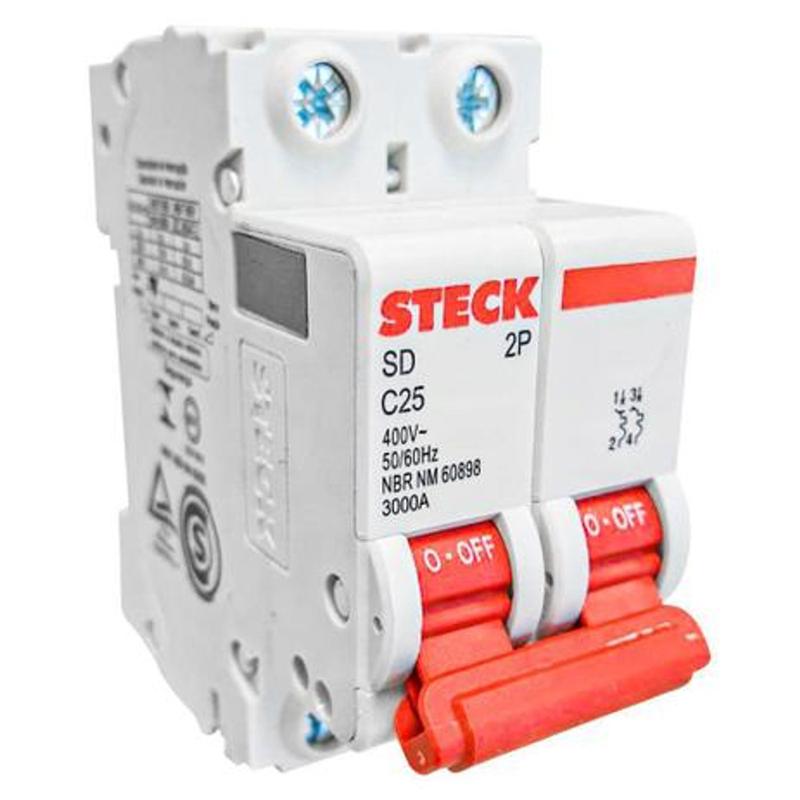 Disjuntor Bipolar 2p Din Sd Curva C De 40A SD62 C 3KA STECK - Disjuntor DR - Magazine Luiza