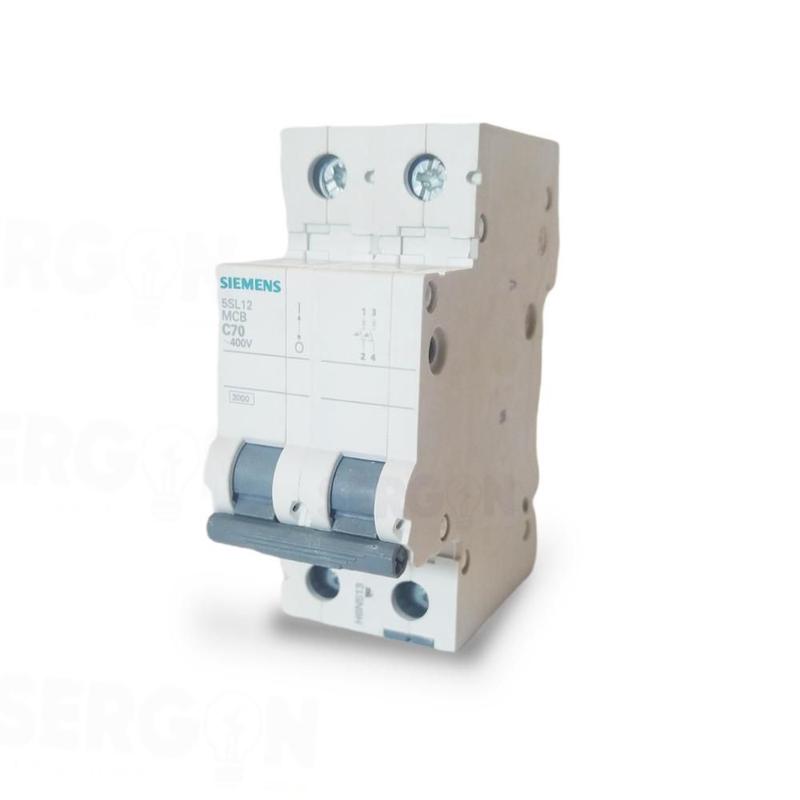 Disjuntor Bipolar 70A 2P Curva C Din Siemens 5SL1 270-7MB - Disjuntor DR - Magazine Luiza