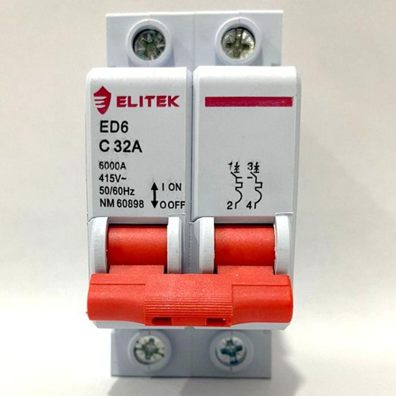 Disjuntor Bipolar Duplo 06a, 10a, 16a,20a, 25a, 32a,40a, 50a, 63a, 70a - ELITEK/JNG - Disjuntor ...