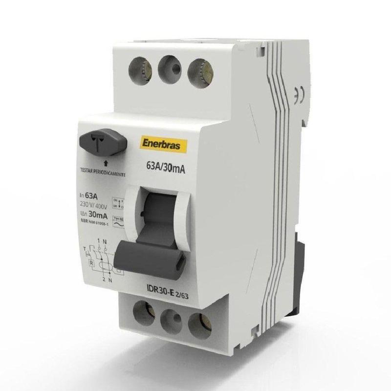 Disjuntor diferencial dr 2 63a 30ma - enerbras - Disjuntor DR ...