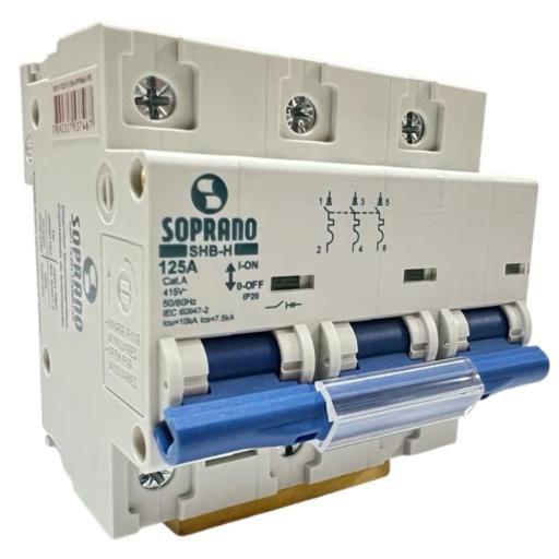 Disjuntor Trifásico 125 A - Shb H - 10ka - Soprano Curva C - Disjuntor Nema - Magazine Luiza