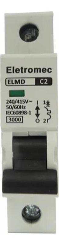 Disjuntor Unipolar 2A Curva C 3Ka Eletromec - Disjuntor DR - Magazine Luiza