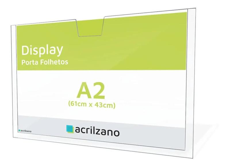 Display Expositor A2 Acrilico Parede Com Fita Dupla Face - Acrilzano Az ...