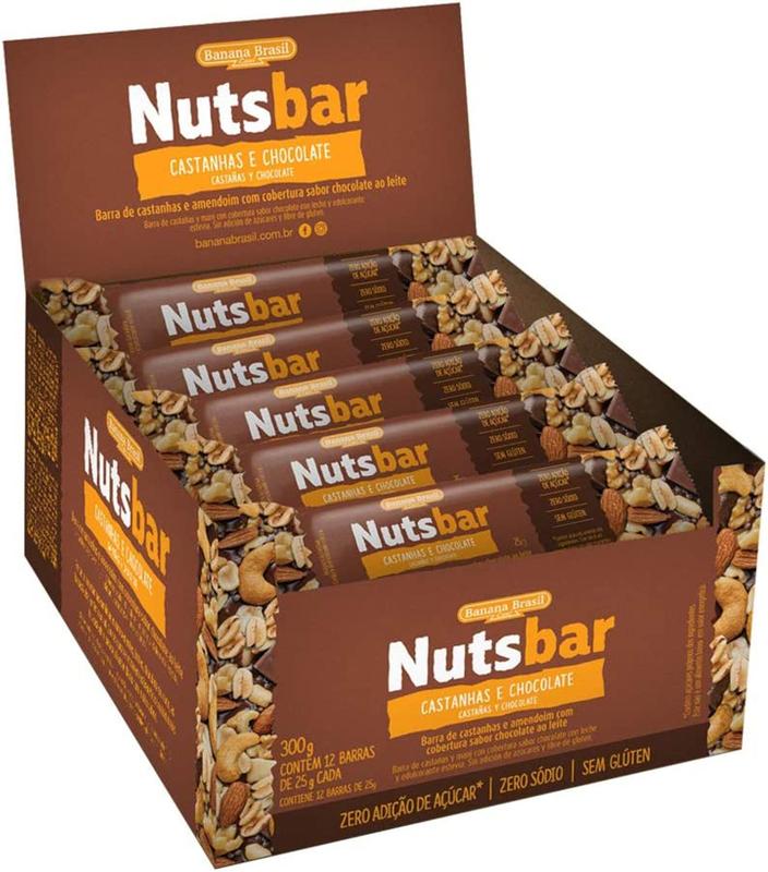 Display nuts bar 12x25g banana brasil - Barra de Cereal - Magazine Luiza