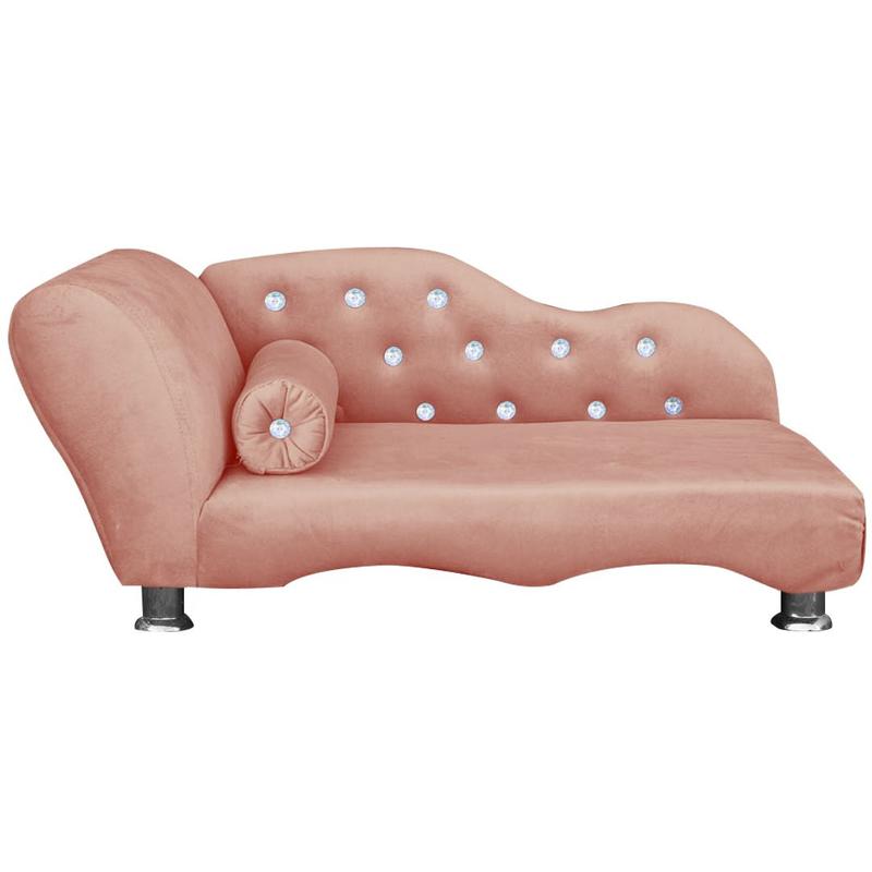 Divã Recamier Pet Com Strass luxo - Veludo Rose - Divini Decor - Divã ...