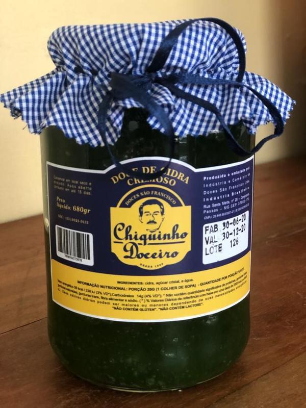 Doce de Cidra Cremoso Peso 680g - Chiquinho Doceiro - Doces e ...