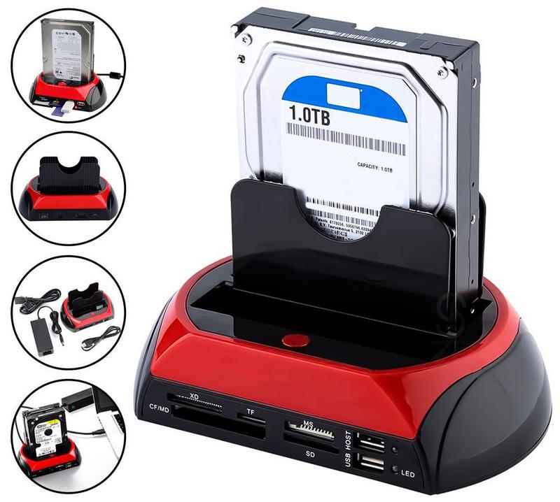 Dock Station P/ 2 Hd Sata Ide 3,5 E 2,5 Leitor Cartoes USB - B-MAX ...
