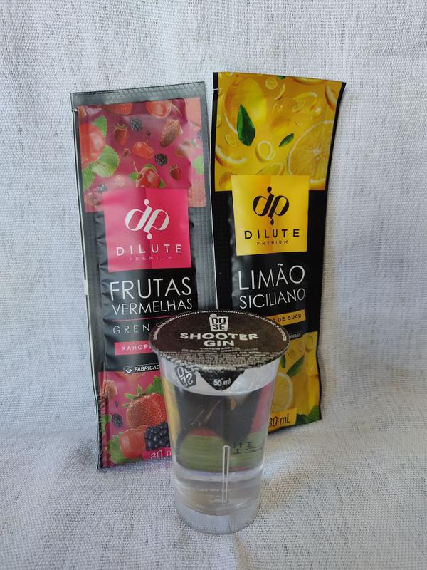 Dose de gin (50 ml) + 2 sachês de xarope Dilute (sabores a escolher ...