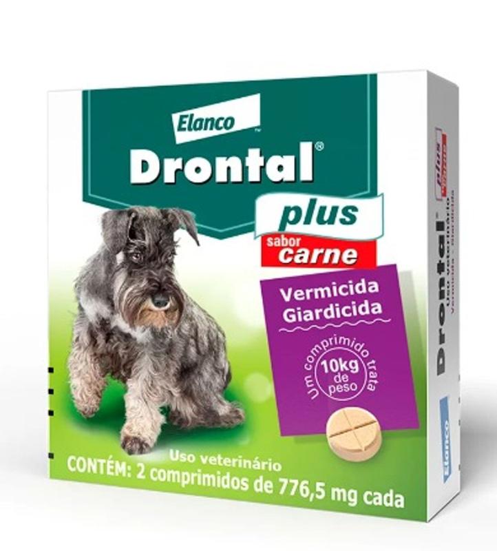 Drontal Plus para Cães Sabor Carne -2 COMPRIMIDOS -776.5mg cada ...
