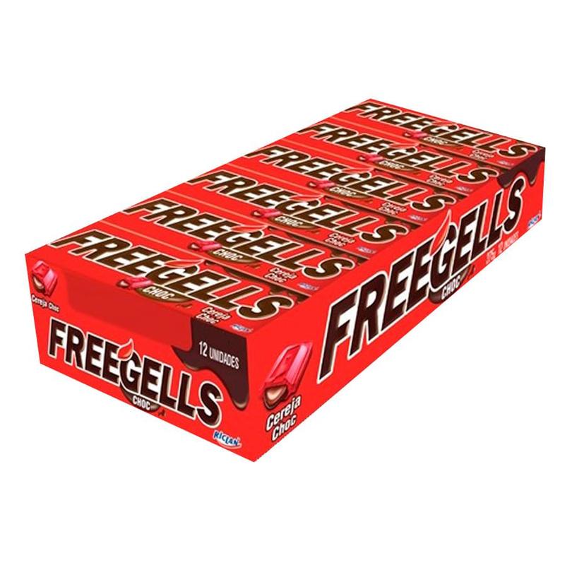 Drops Cereja Recheado c/ Chocolate Freegells 331Gr c/12 unid. - Riclan ...