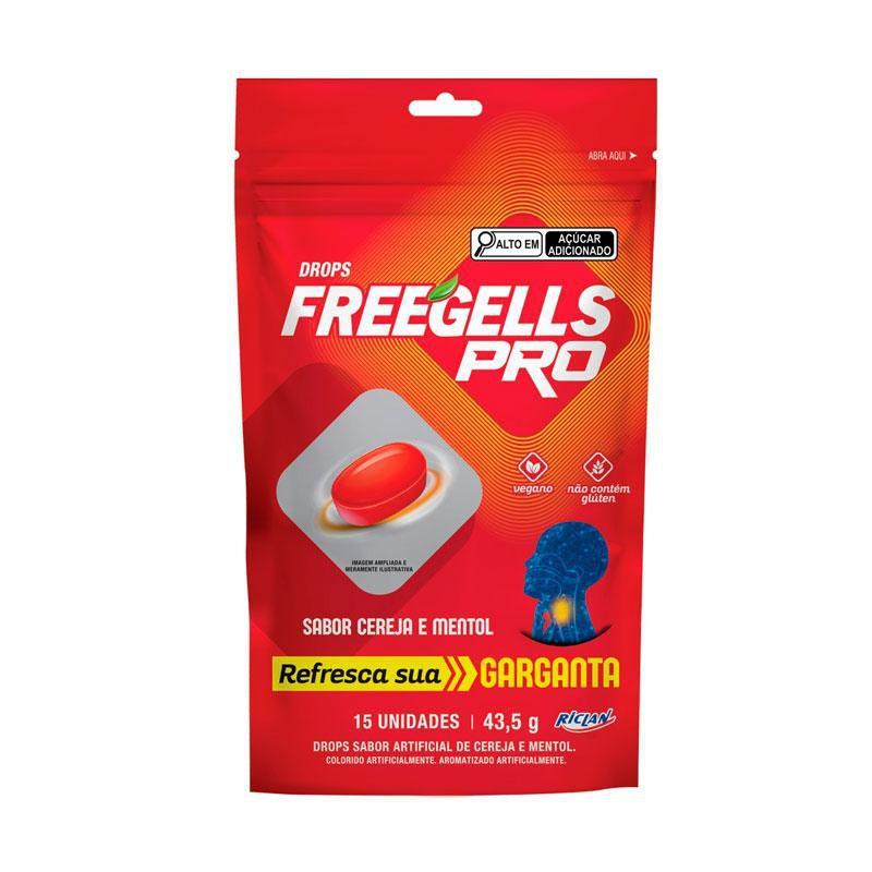 Drops Freegells Pro Sabor Cereja e Mentol 15 Unidades - Balas ...