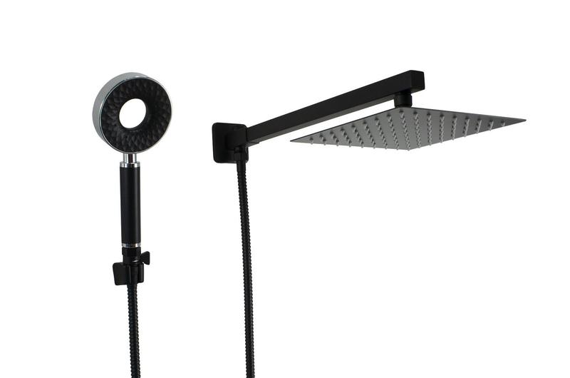 Ducha Inox 304 20 cm Preto com Ducha Manual 3 Jatos - AMG Metais ...