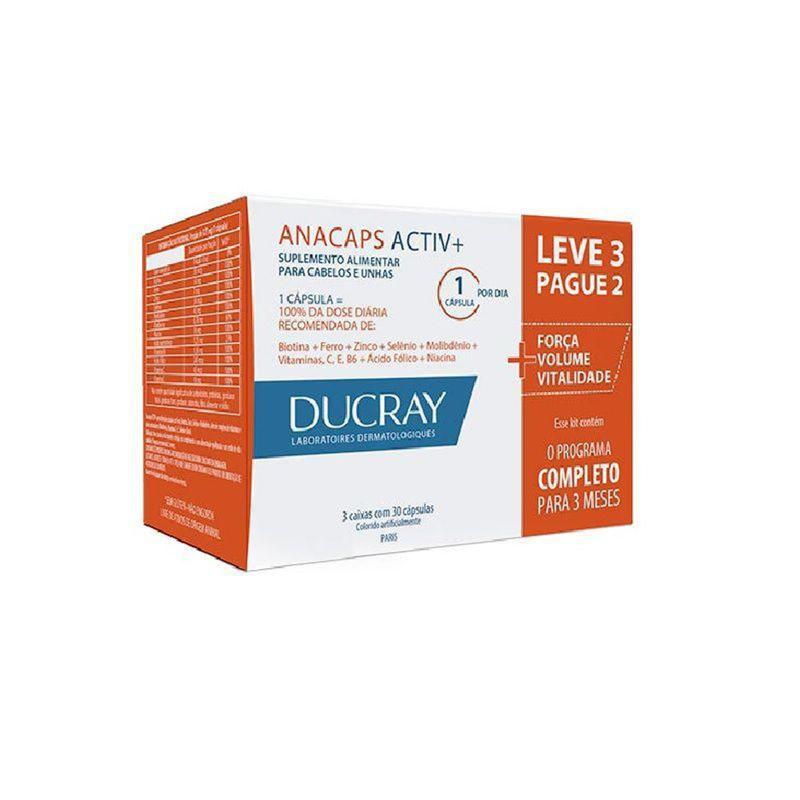Ducray Kit Anacaps Activ+ 90cps - Nutricosméticos - Magazine Luiza